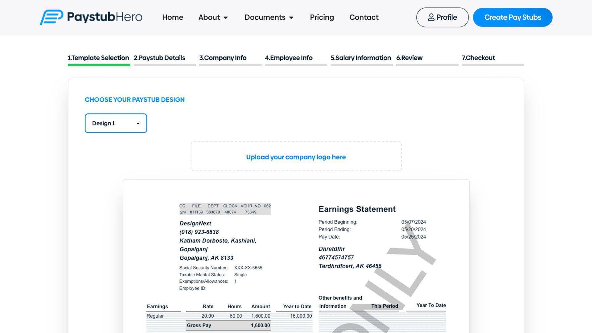 Paystub Generator | No.1 Pay Check Stub Maker | Paystub Hero